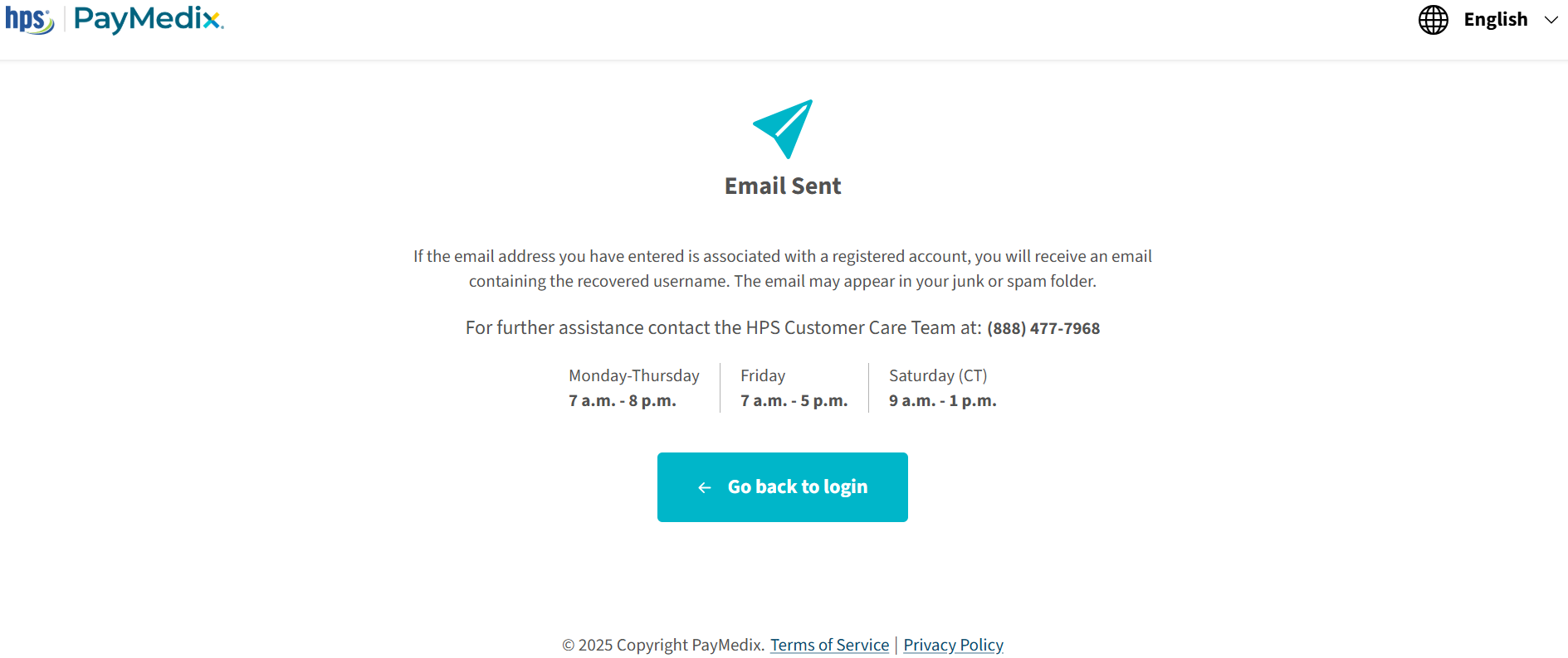 I forgot my username. – HPS | PayMedix Customer Care